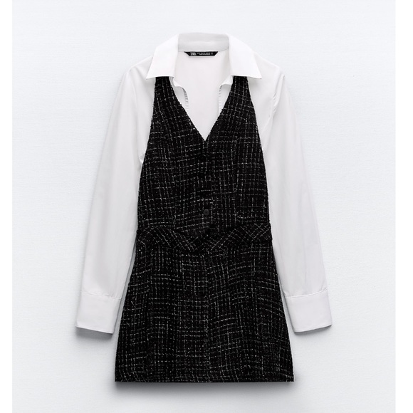 Zara | Dresses | Zara Contrasting Vest Dress | Poshmark
